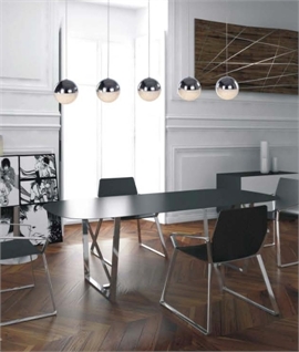 27 LED Long Drop Glitter Ball Pendant - Chrome, Nickel and Gold