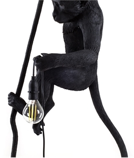 Seletti Monkey Swing Light in Black for Garden Use