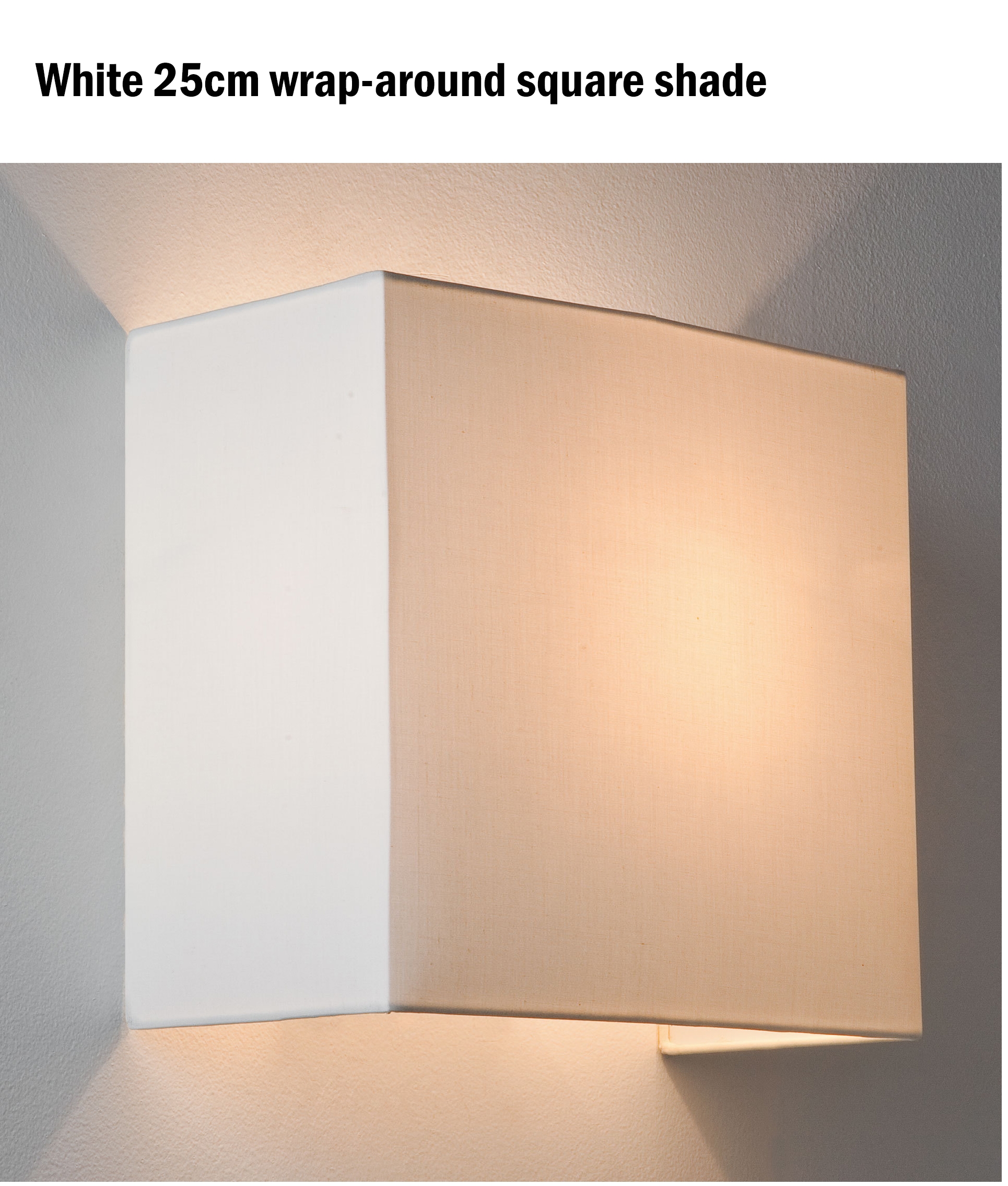 Simple Fabric Wall Light - Square Shade - Up & Down Lighting