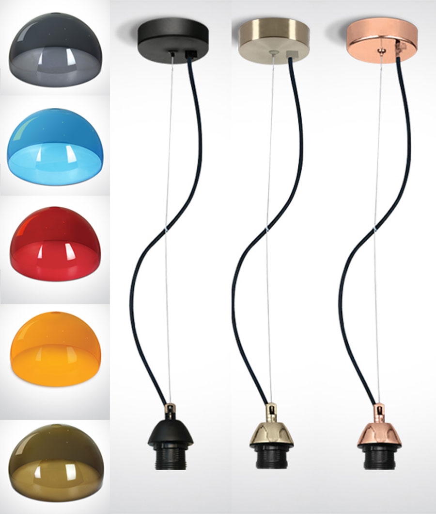 2 Metre Lamp Holder Flex in Black, Brass or Copper