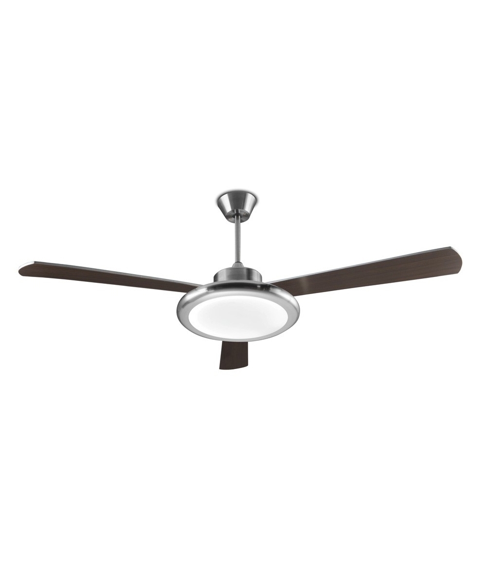 Chrome or white finish Ceiling Fan with downwards Light and reversible ...