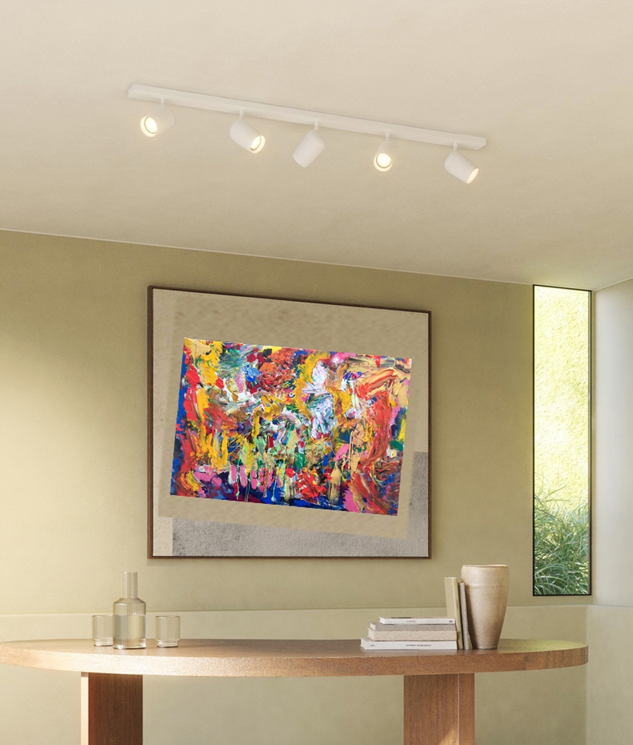 Adjustable 5 Light Premium Spot Bar - White or Black