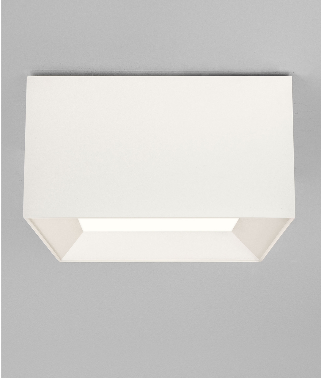 Square Flush Ceiling Light with White fabric or Oyster Silk Shades