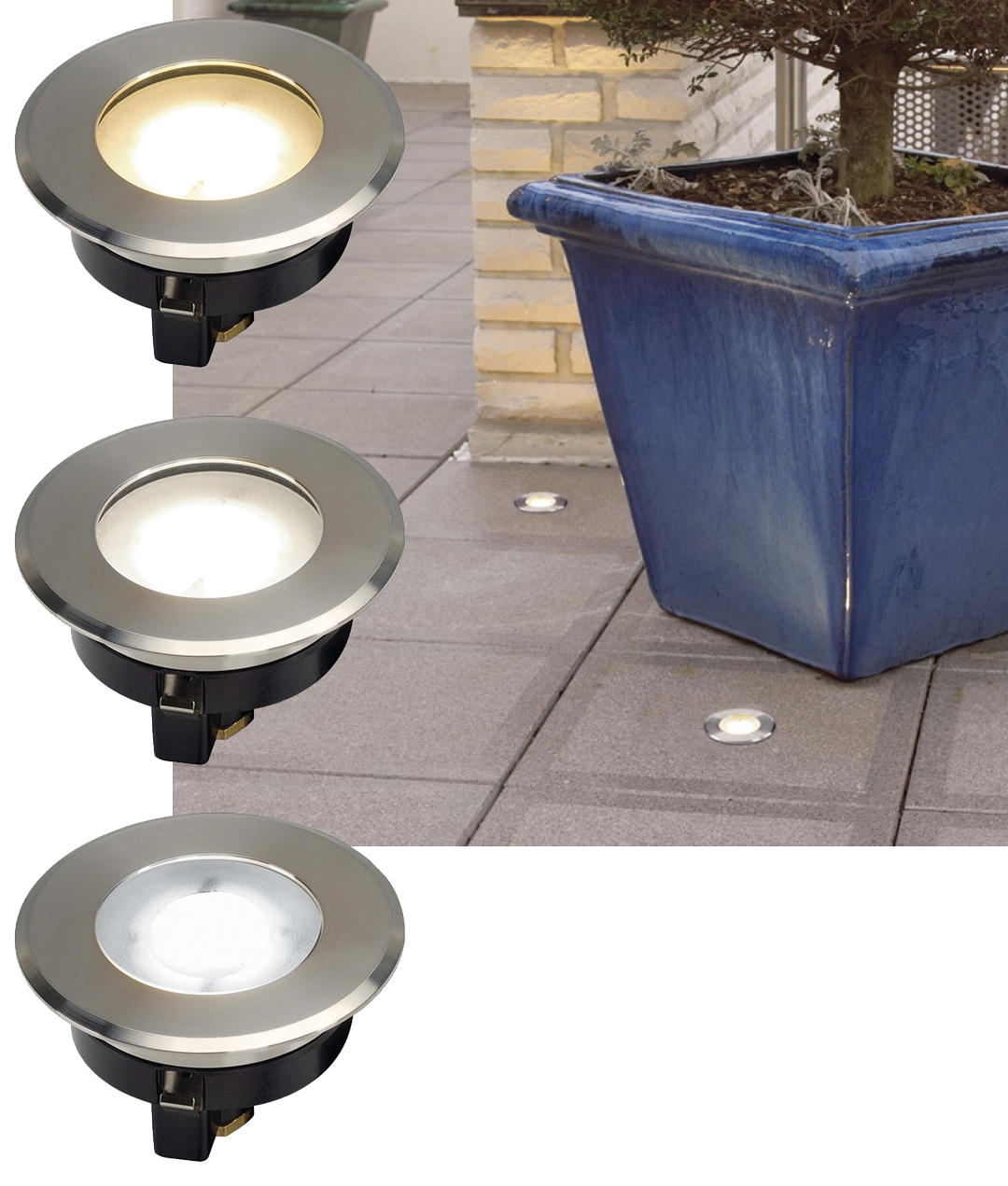 Mains voltage LED Stainless Steel Ground Uplighter IP67