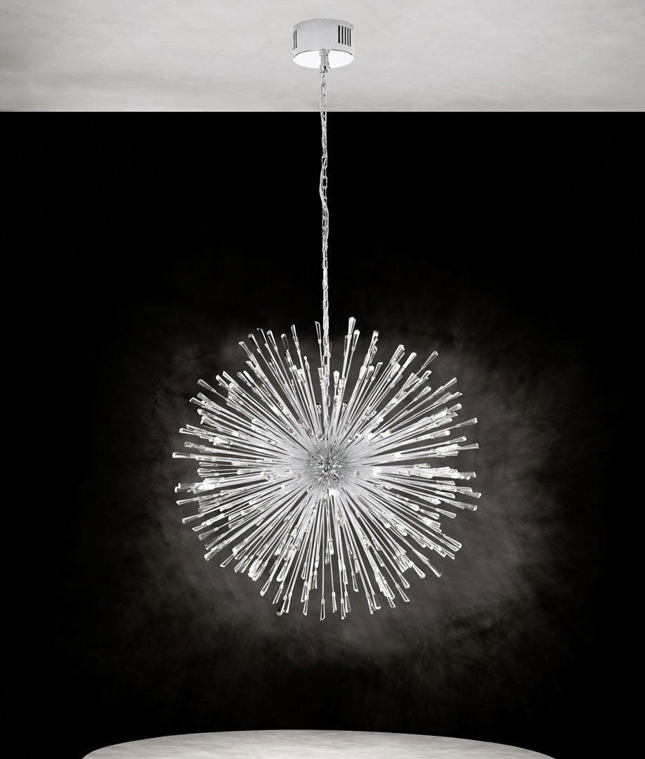 Crystal Explosion Pendant - Gold or Chrome Finish - 2 Sizes