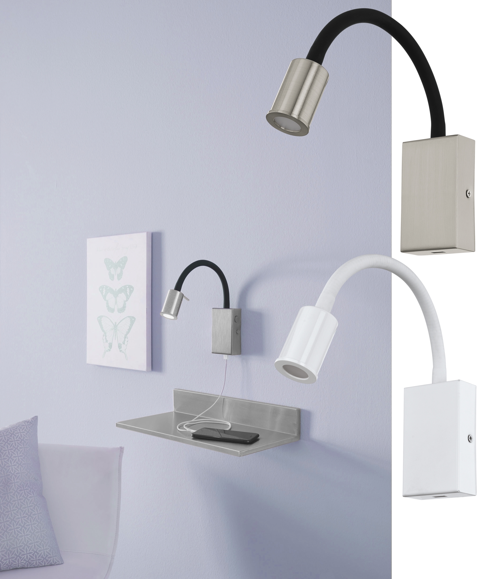 Attractive and Functional Flexible Wall Light with USB Charger