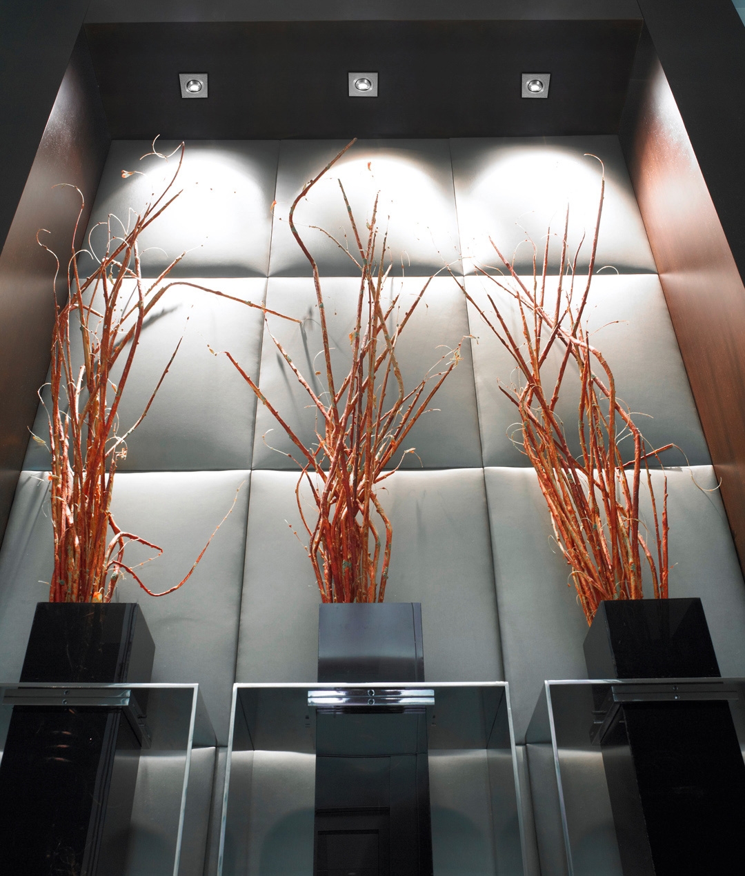 Brushed Chrome LED Niche Light with Adjustable Function