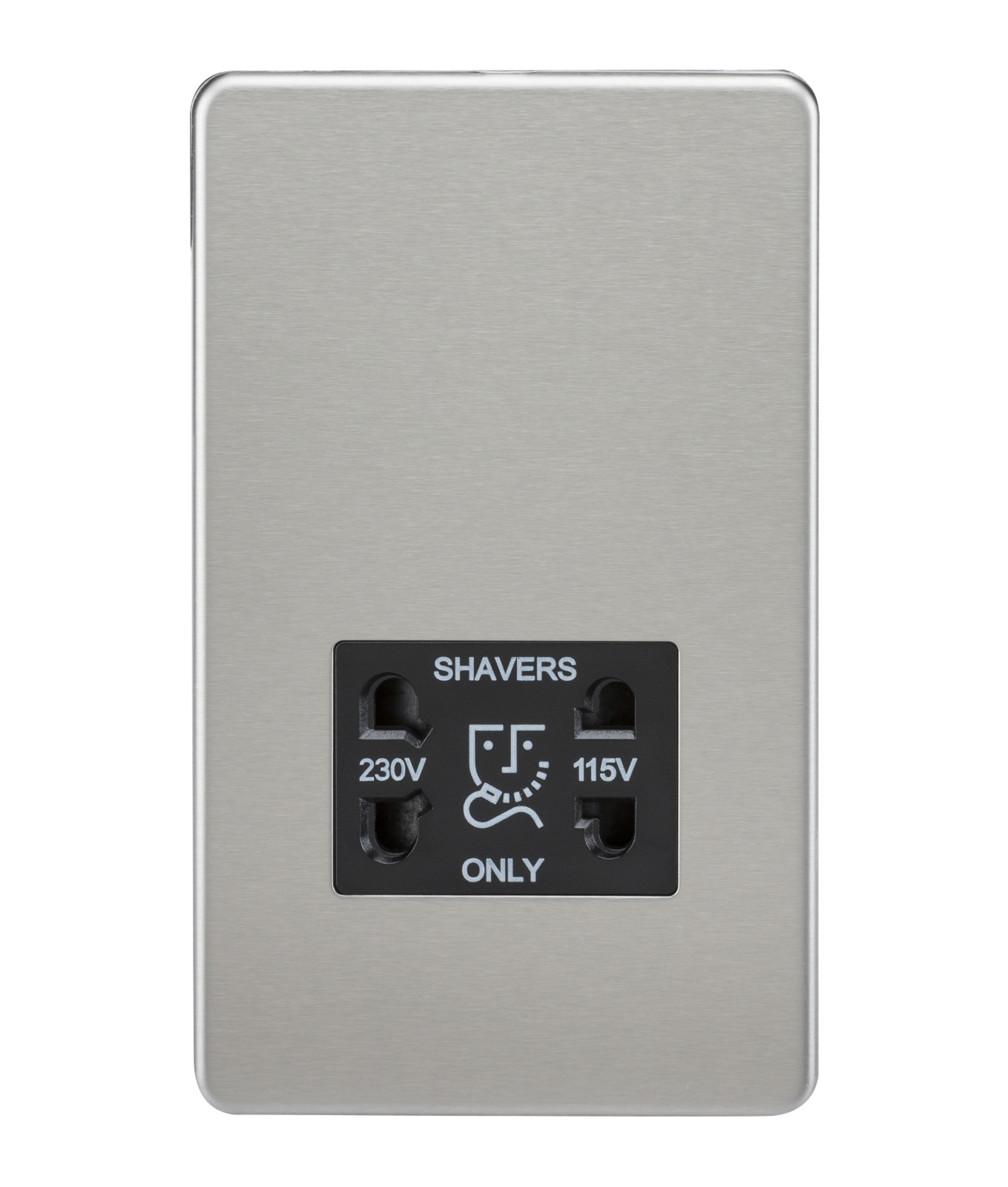 Dual Voltage Screwless Shaver Socket - 5 Finishes