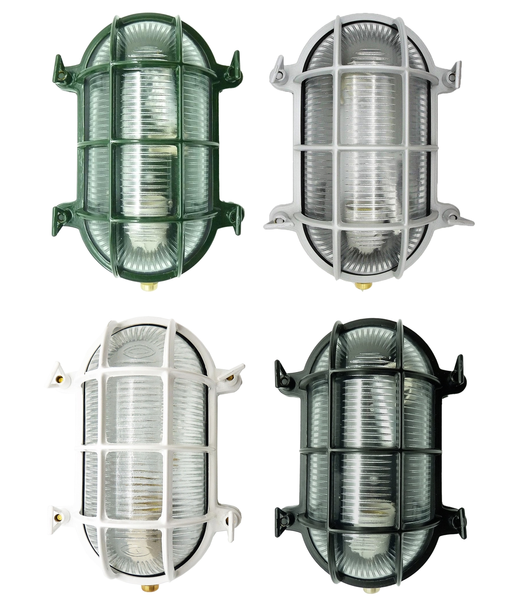 Marine Brass and Prismatic Glass Bulkhead Light – IP54 Outdoor Wall Fitting