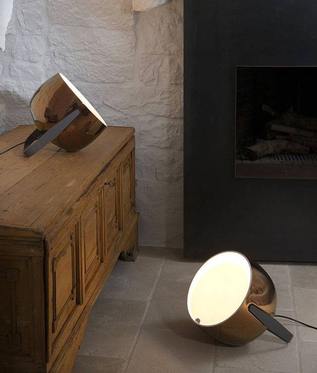 Round Ceramic Uplighter with Metal Stand - Two Finished and 4 Sizes