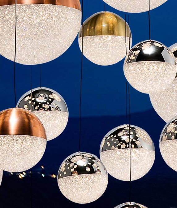 LED Cluster Ball Glitter Pendant with 3 Tri-Colour Balls