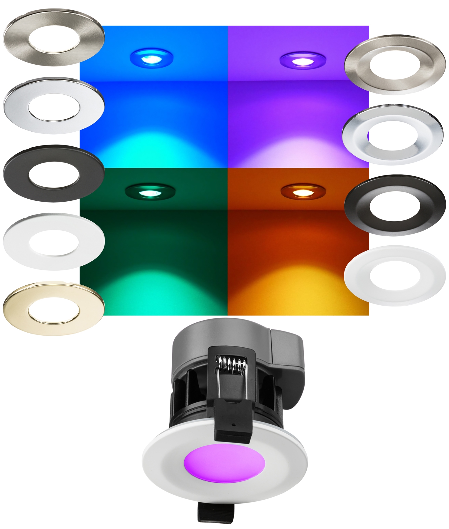 IP65 Bathroom safe Smart LED Downlight - Provides White & Coloured ...