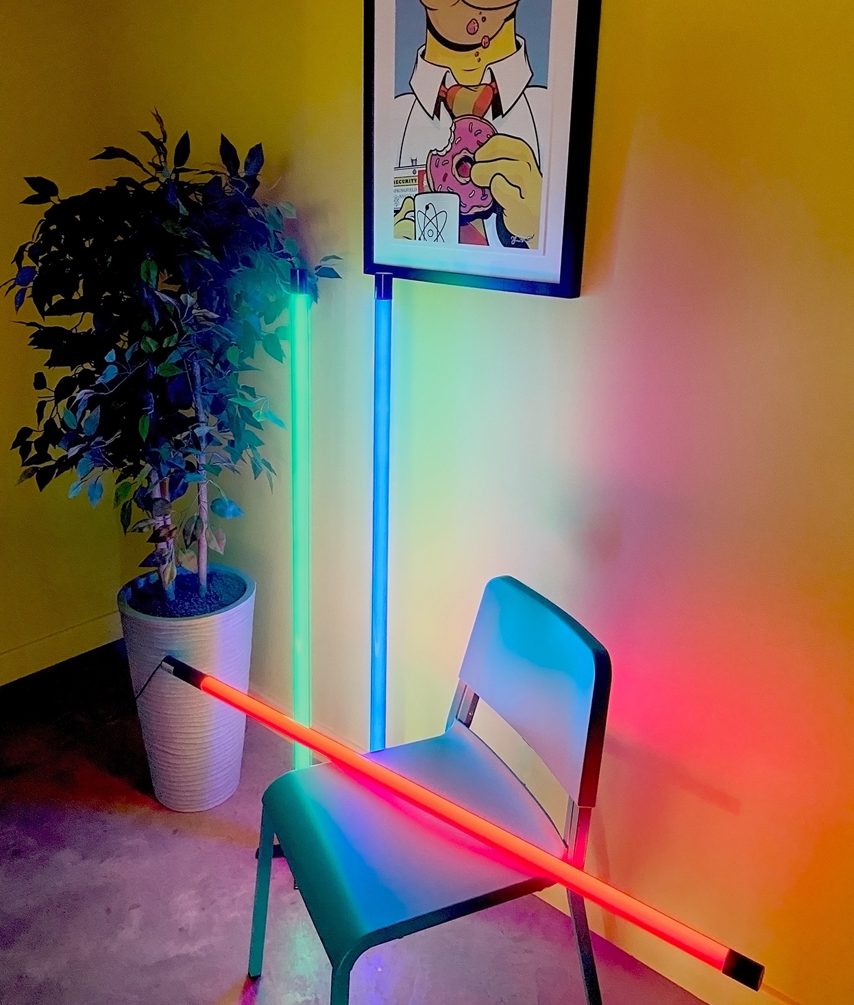 Neon LED Tube Light in 8 Colours including Stand and Wall Clips