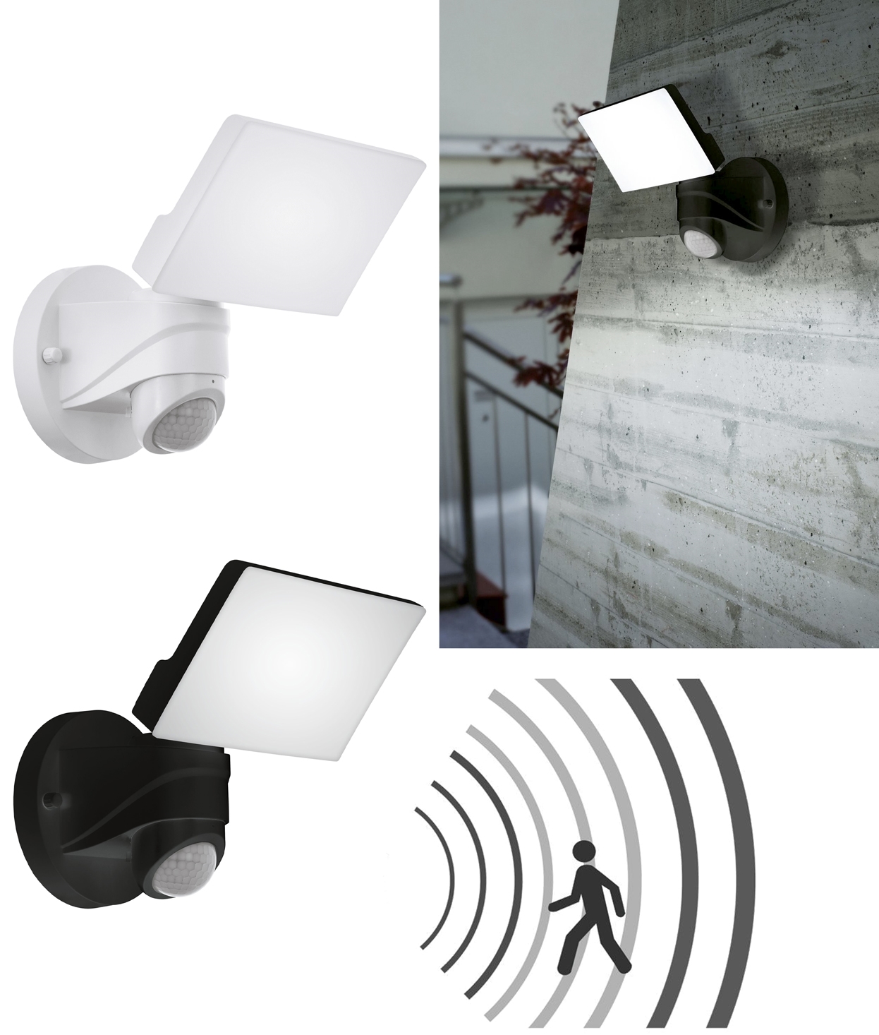 Sensor Activated Exterior Wall Mounted LED Floodlight with Movement ...