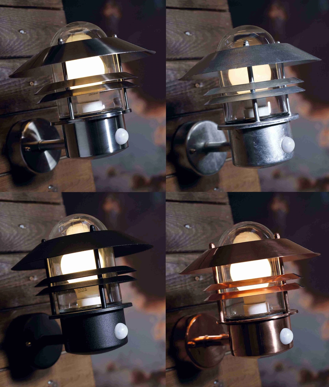 PIR Sensor Exterior Light with Scandinavian Louvre Design