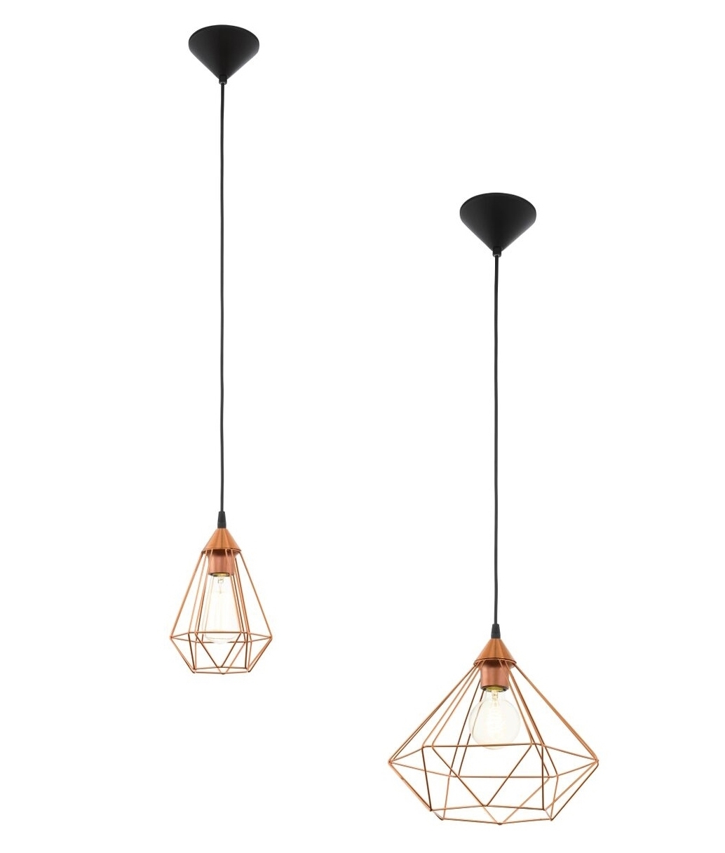 Geometric Design Wire Pendant - Jewel Design in Black or Copper