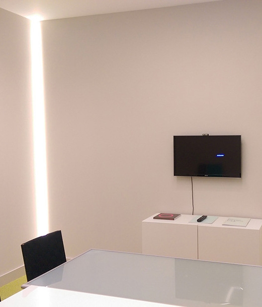 Recessed Reveal Lighting Profile for Alcoves and Step Walls