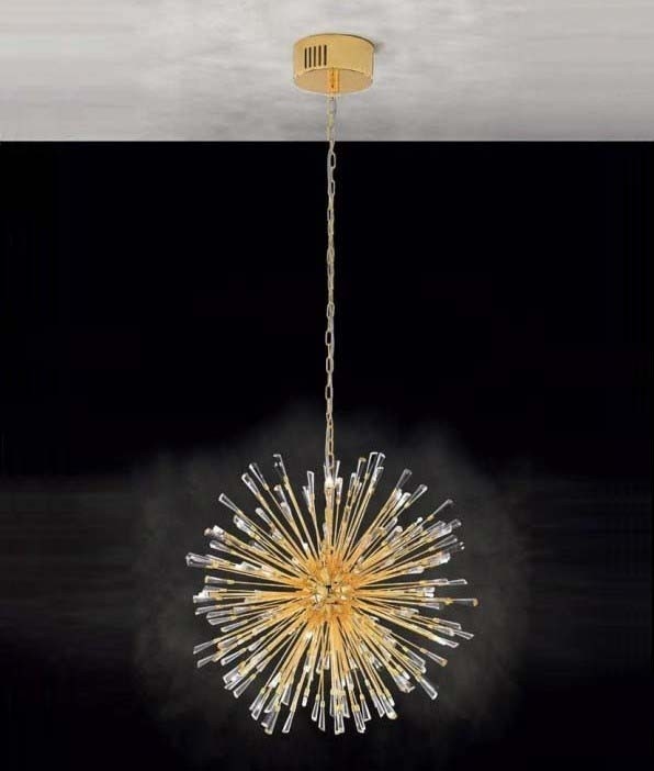 Crystal Explosion LED Pendant - Gold or Chrome Finishes