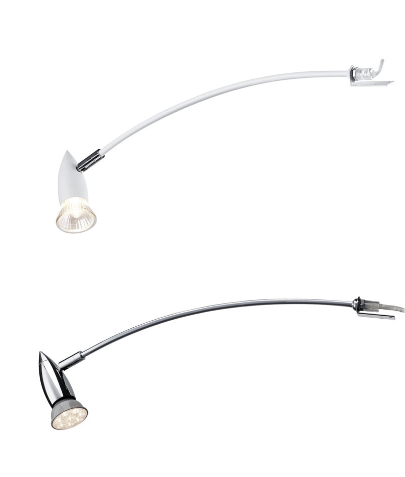 GU10 Curved Arm Adjustable Spotlight - Retail Display Lighting in White ...
