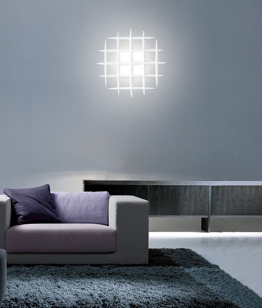 Large Decorative Grid Plaster Wall Light - Lights the wall and your ...