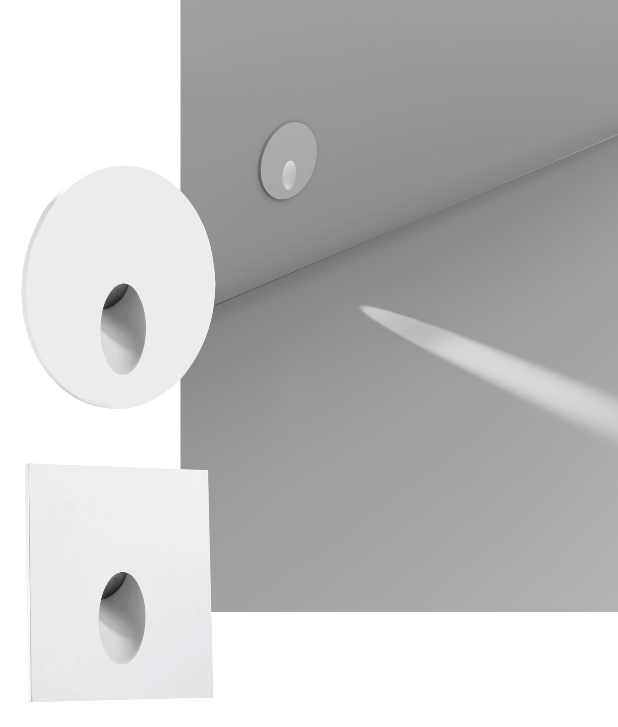 Recessed White LED Wall Light for Steps and Low Level Lighting