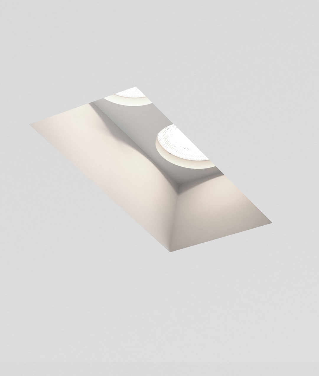 Double Lamp Trim Less Recessed Plaster-in Downlight