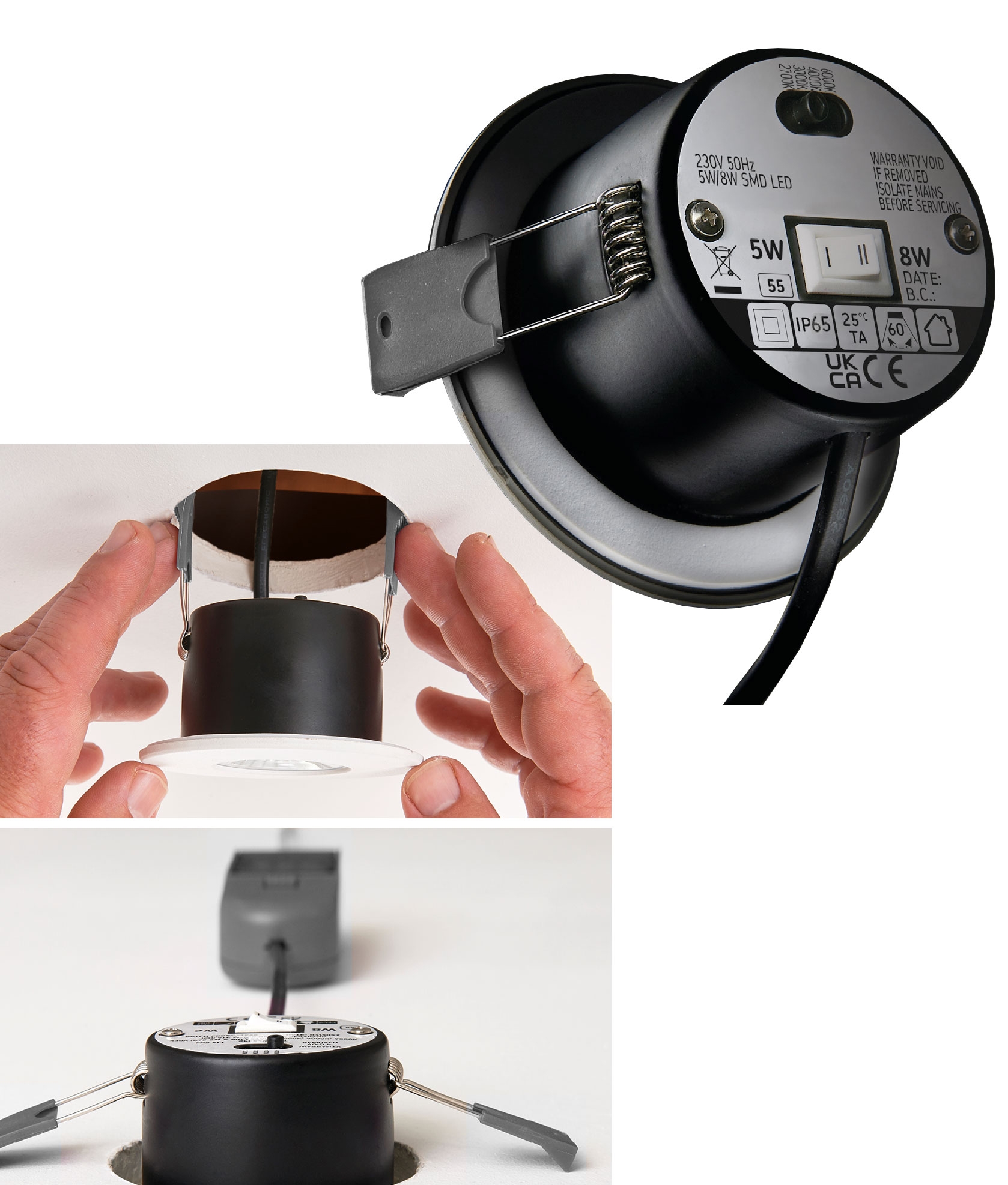 Fire Rated LED Downlight with Changeable Wattages and CCTs - IC and ...