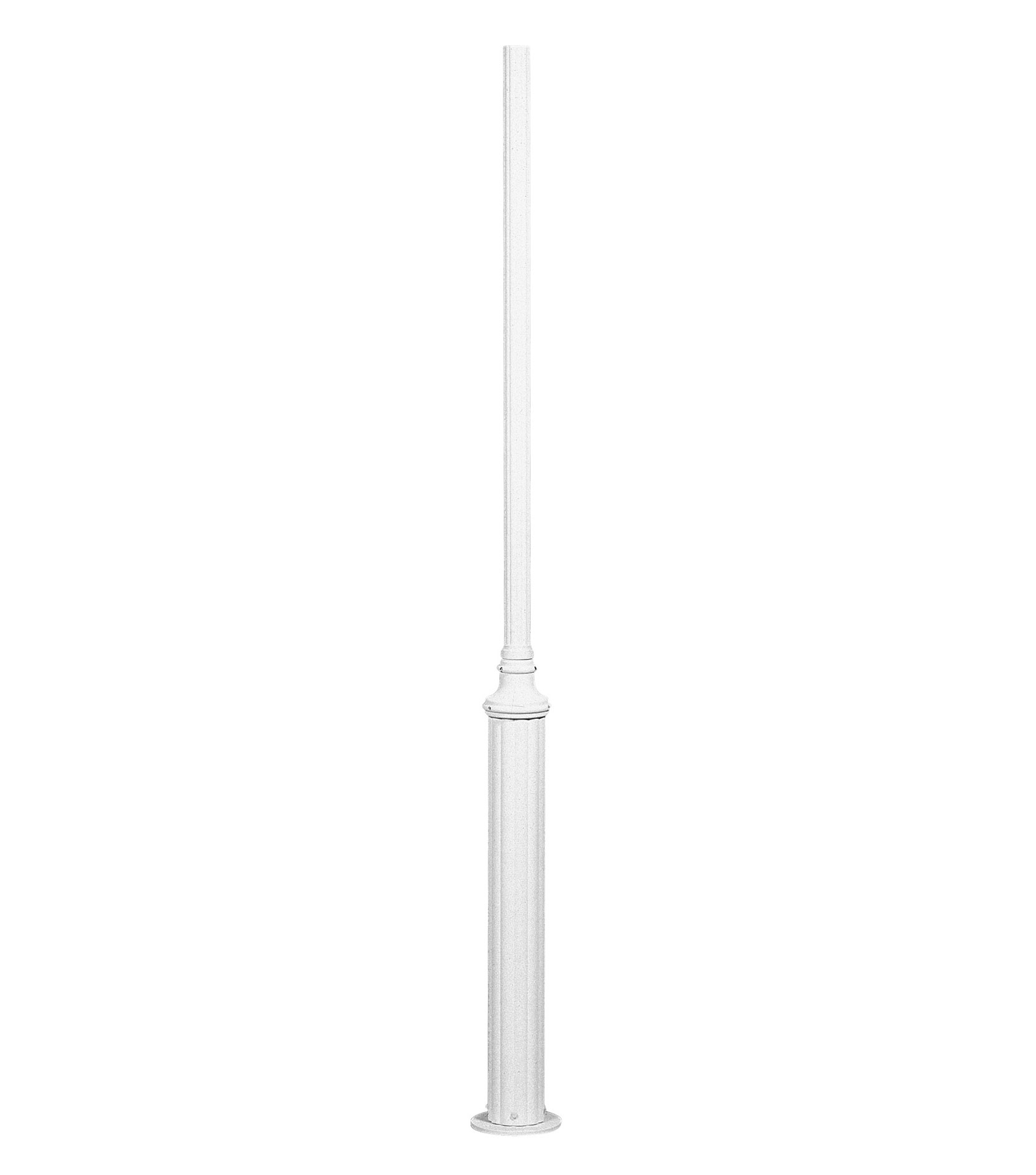 Classical Outdoor Lamppost with Triple Opal Globe Shade on White Pole
