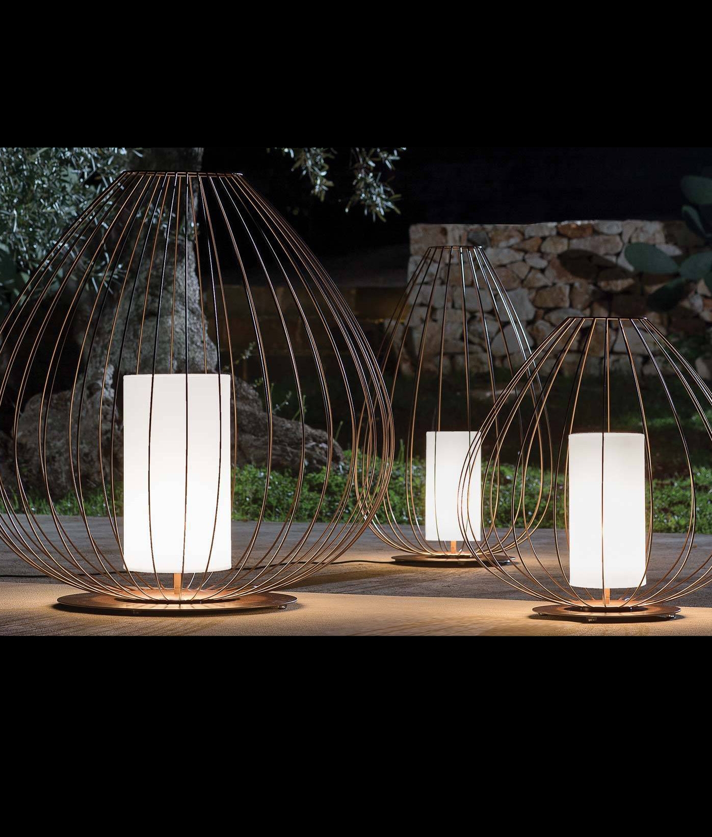 Cage Lantern Designer Floor Light for Outdoor Use