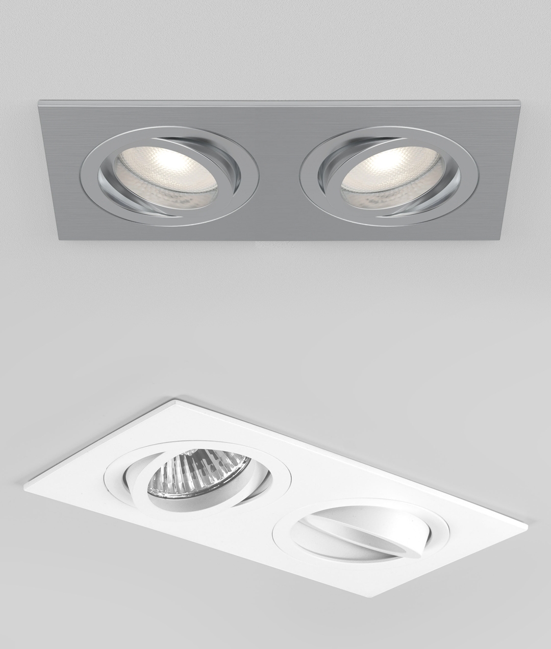 Fire Rated Twin Adjustable Recessed Interior Downlight For GU10 Lamps