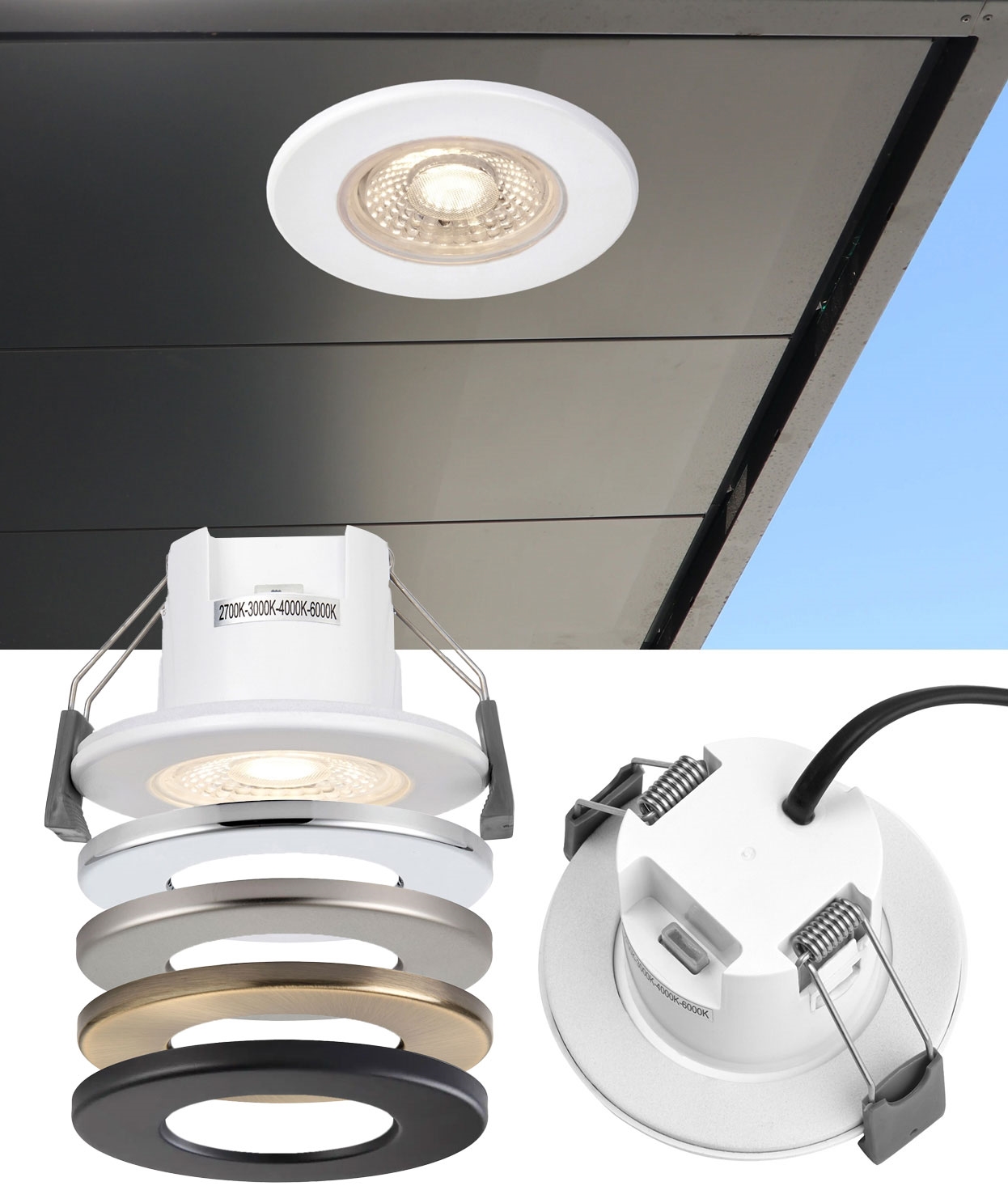 Easy To Install IP65 Rated CCT LED Downlight - Dimmable, Double ...