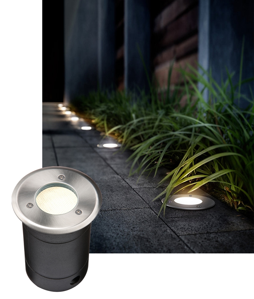 IP67 Ground Recessed Uplight For GU10 Lamps and RGB GU10 bulbs