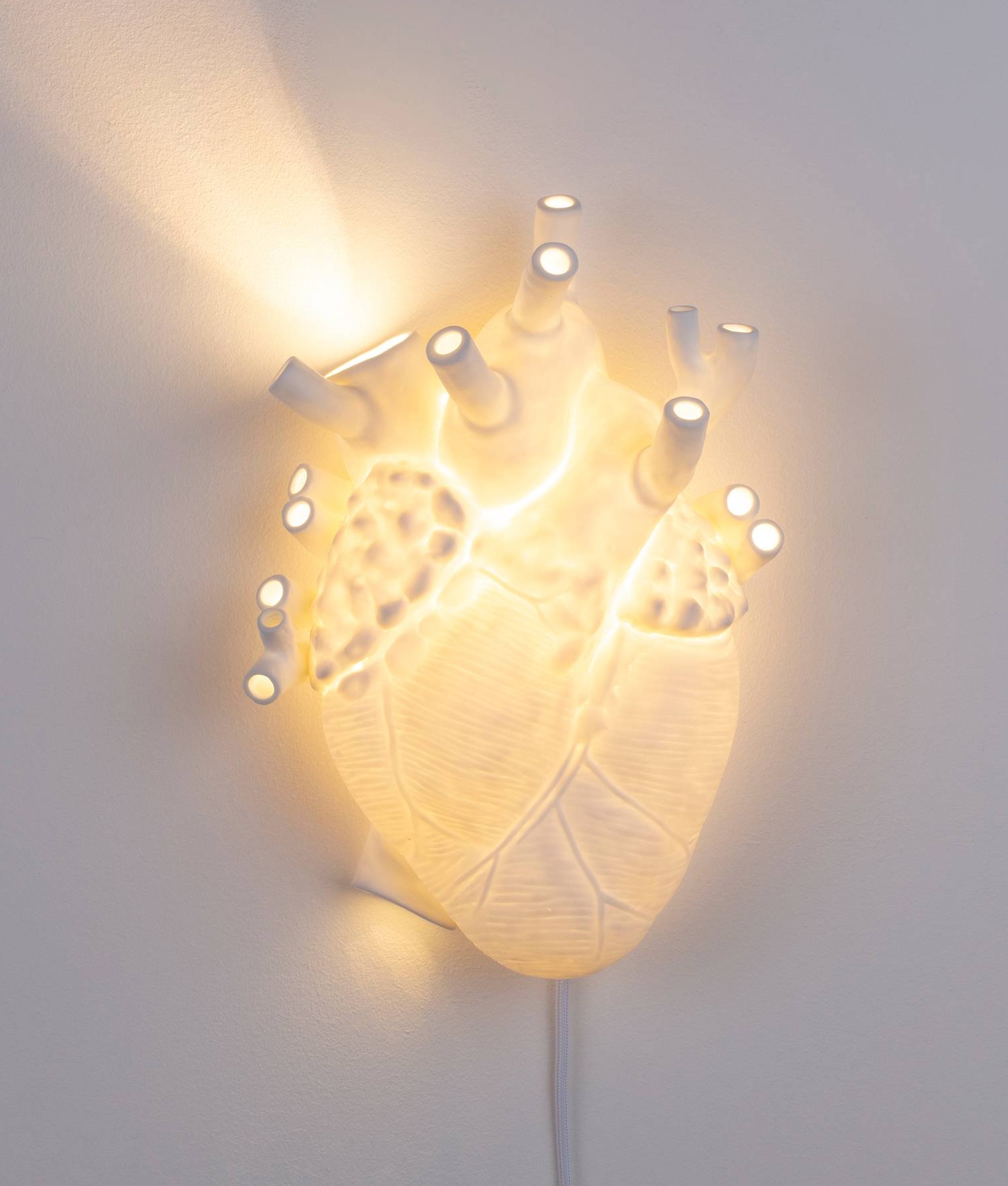 Seletti Heart Wall Light in White with 3-Pin Plug