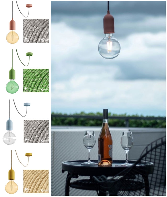 IP65 Waterproof Silicon IP65 Rated Outdoor Bare Lamp Pendant in 4 ...