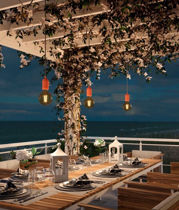 IP65 Waterproof Silicon IP65 Rated Outdoor Bare Lamp Pendant in 4 ...