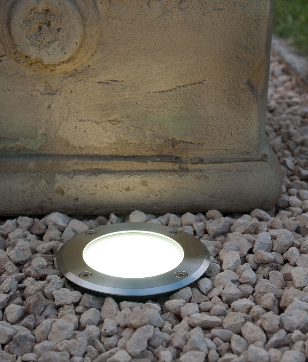 In-Ground Uplight with Soft Light - Round or Square Compact GX53 Buried ...