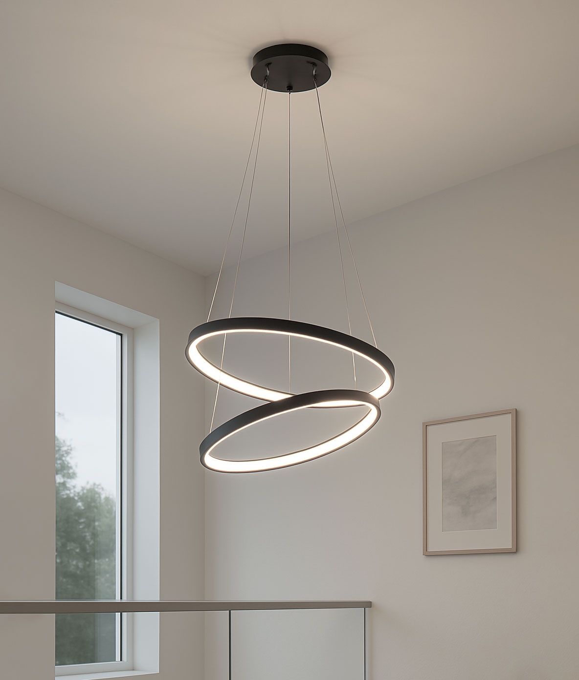 Double ring LED pendant light – 500mm & dimming