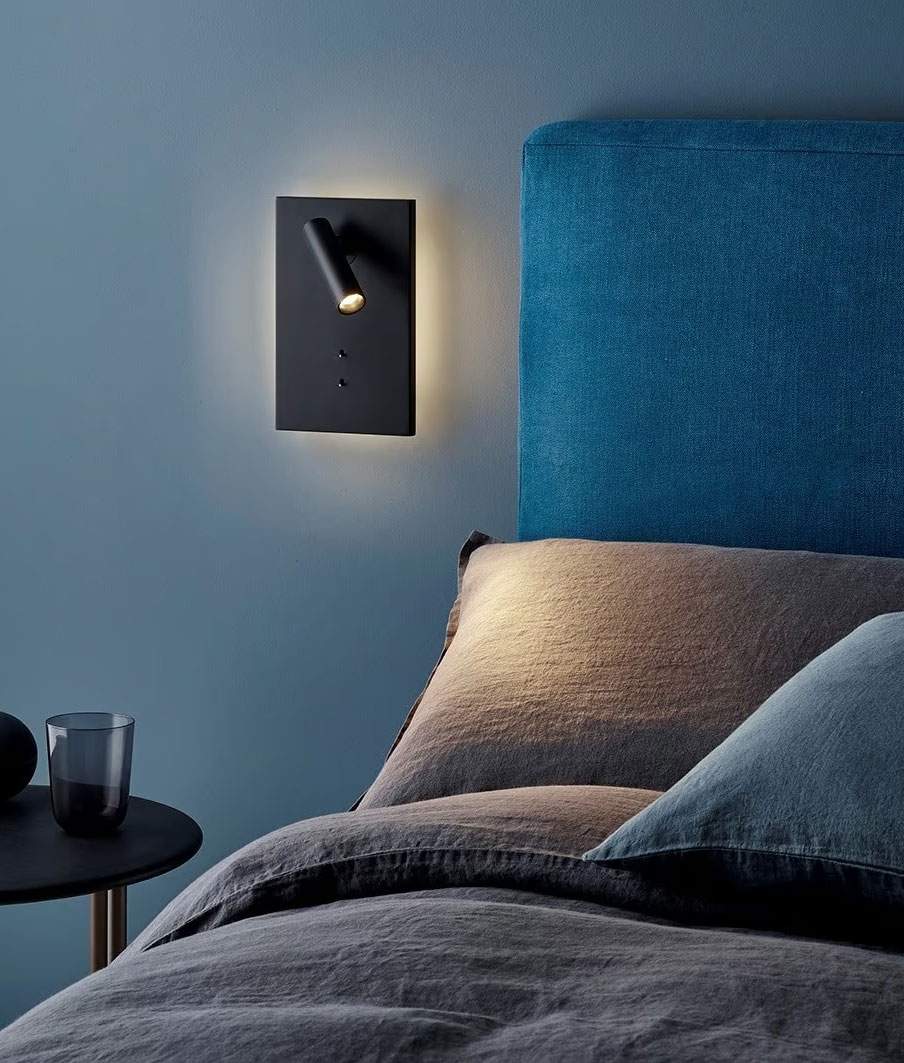 Astro Edge Reader Mini LED Bronze Bedside Wall Light Backlit Reader Light