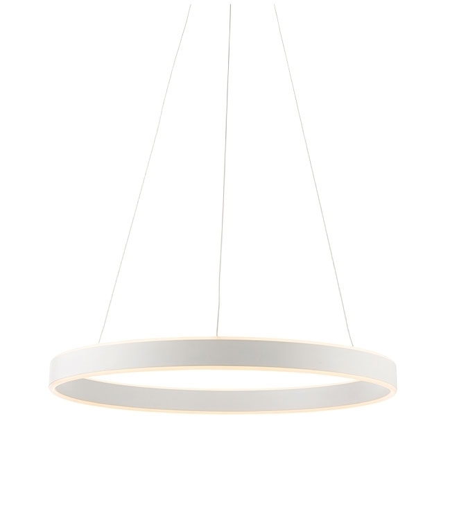 Dimmable Circular Ring LED Pendant - White or Nickel