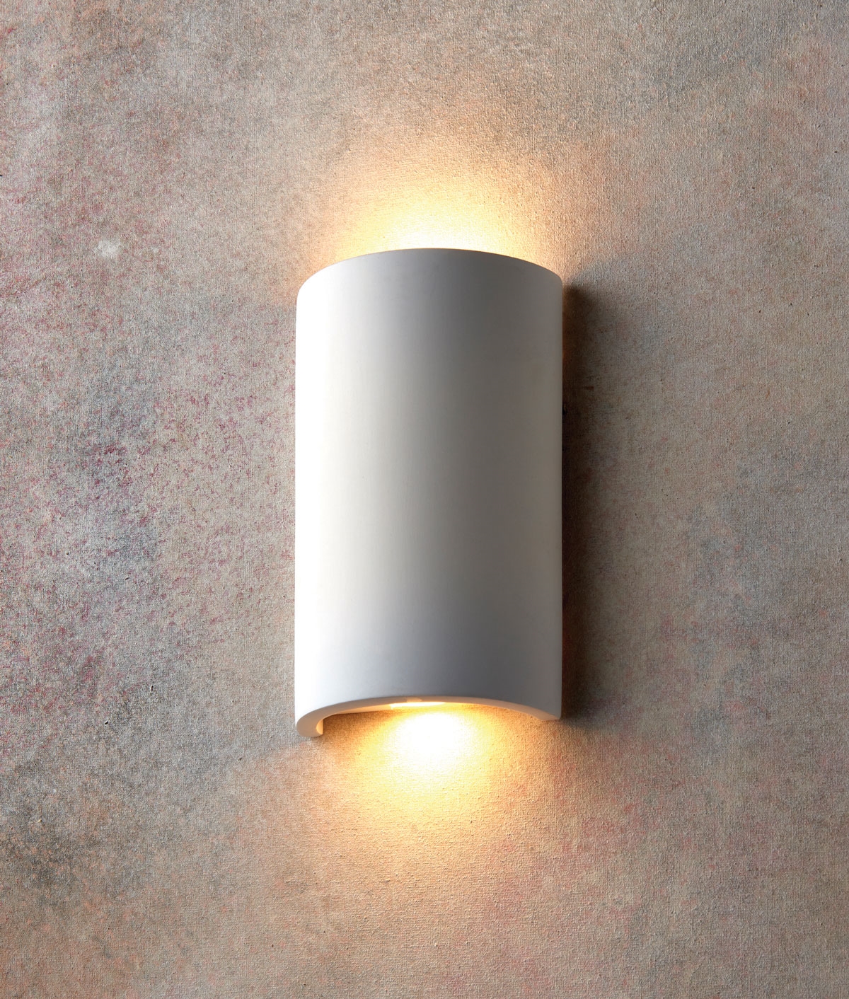 Semi-Circular LED Up and Down Plaster Wall Light 160mm Tall