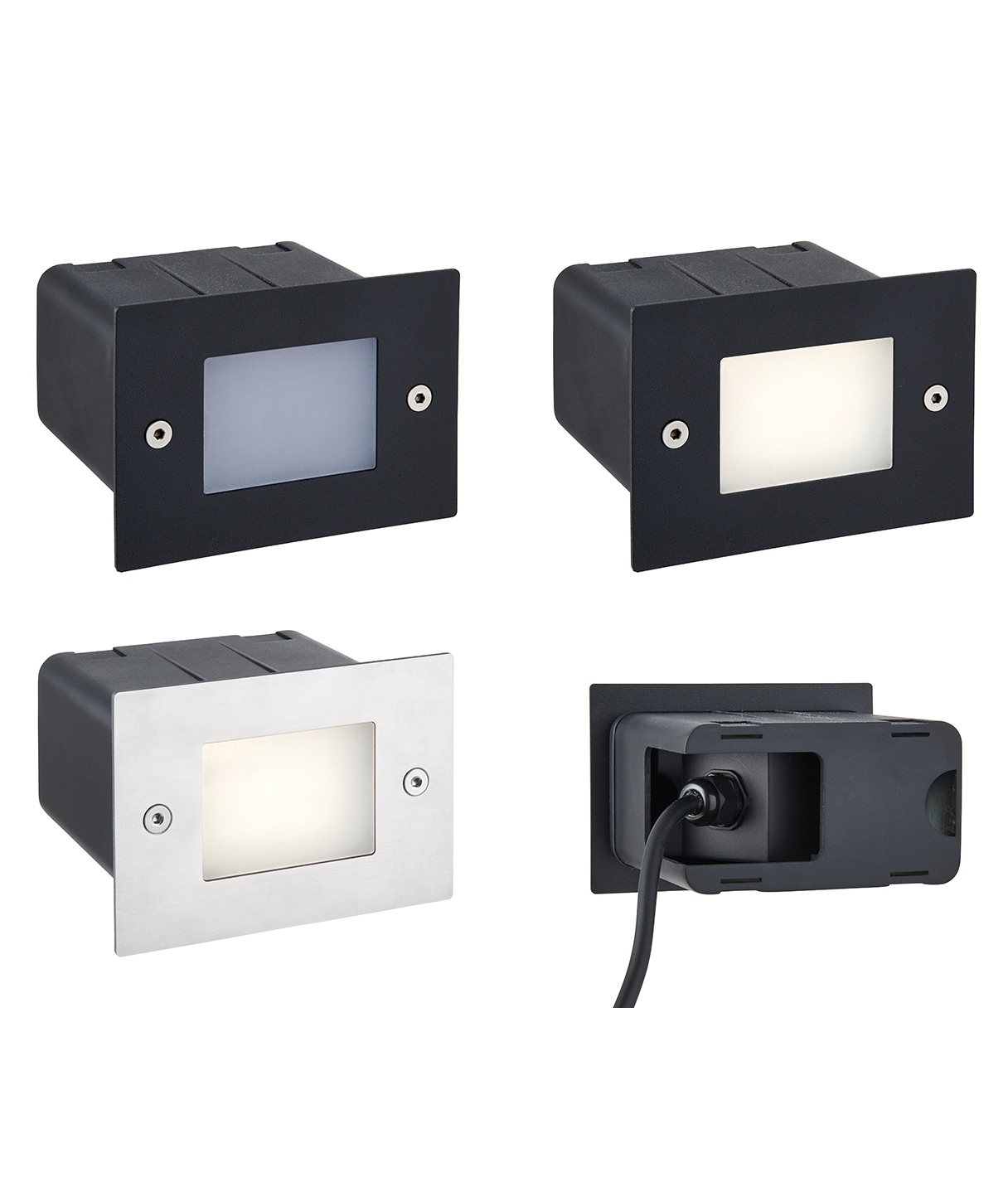 Recessed Stainless Steel LED Half Brick Light