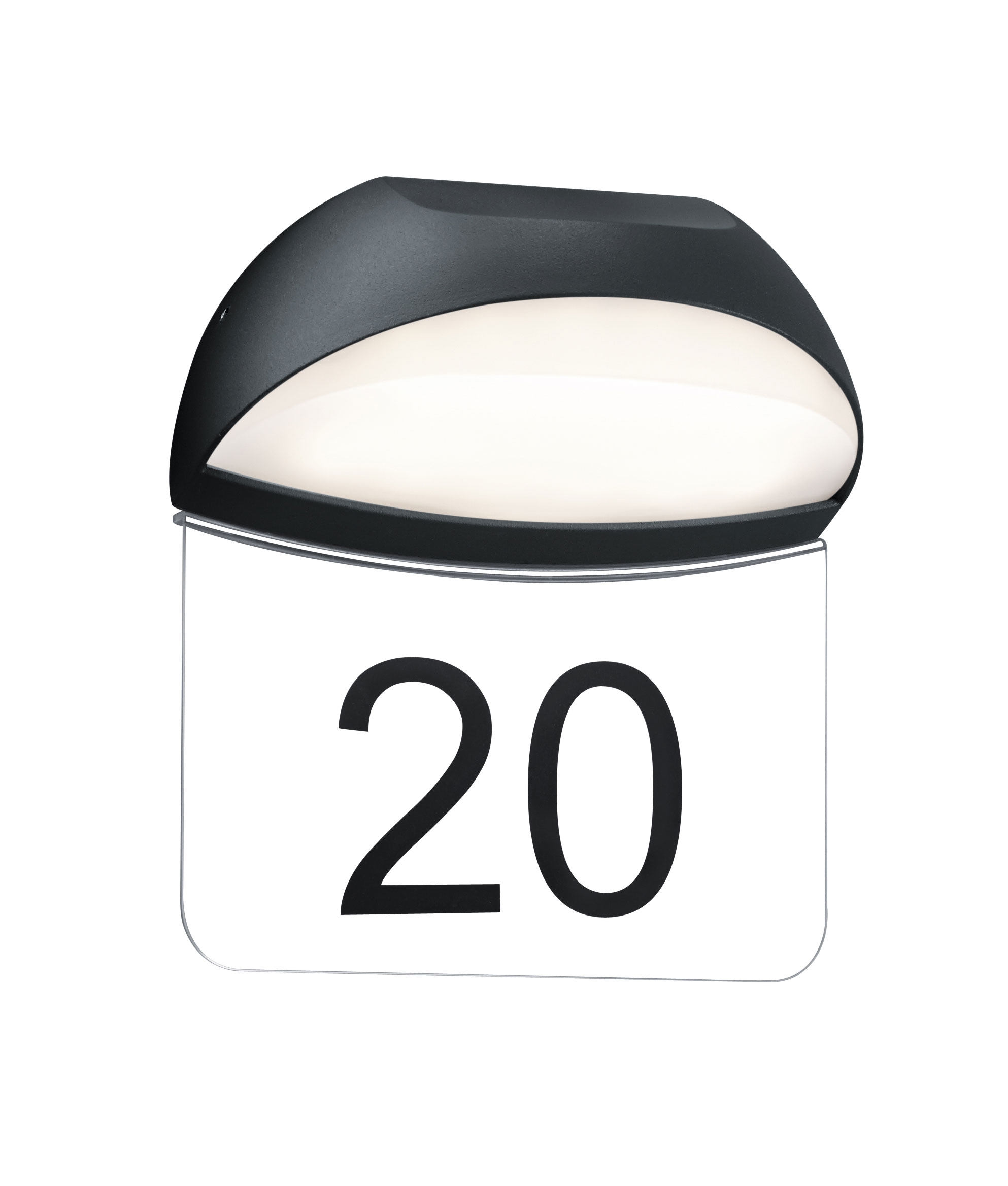 Black Aluminium House Number LED Light