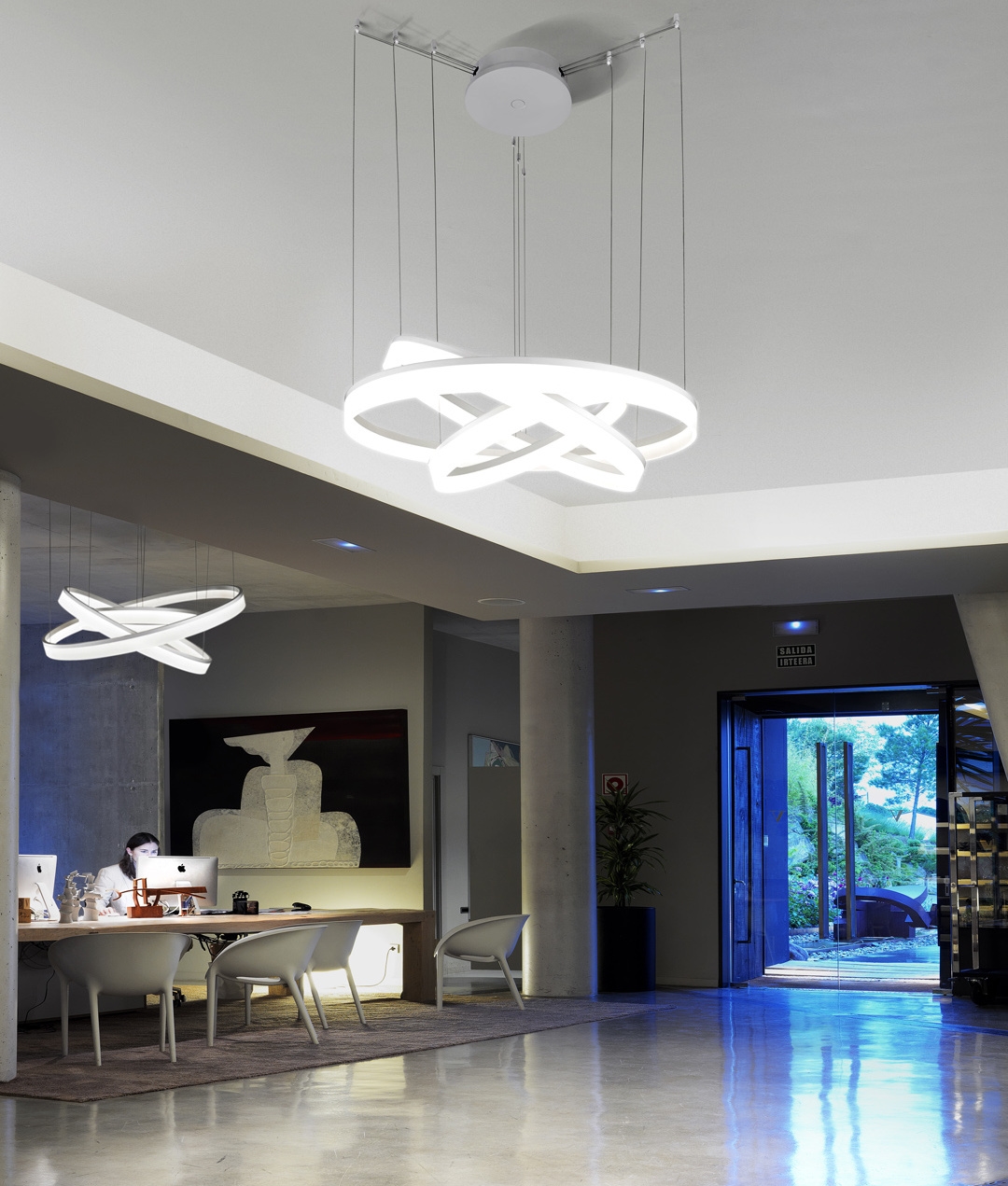 Circular Ring LED Pendant - 3 LED Rings Interwoven