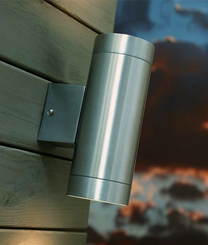 Wall Light in Brushed Aluminium with Up and Down Light