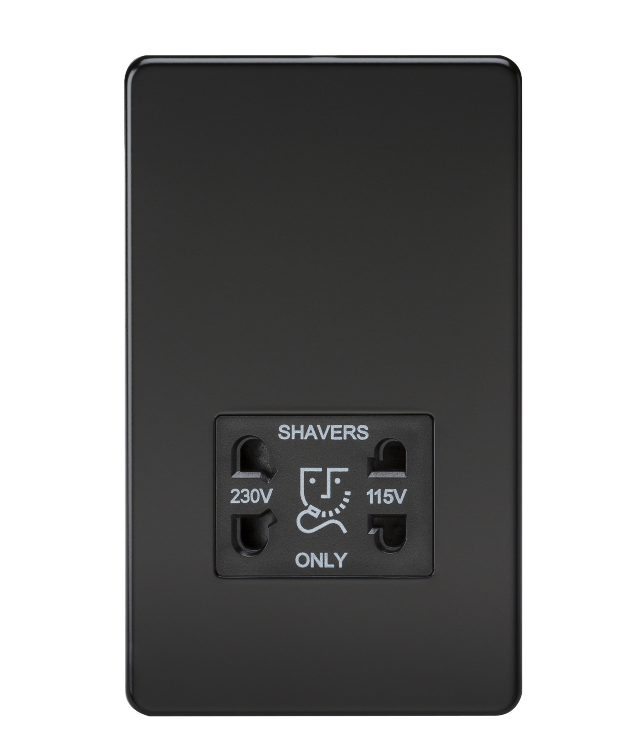 Dual Voltage Screwless Shaver Socket - 5 Finishes