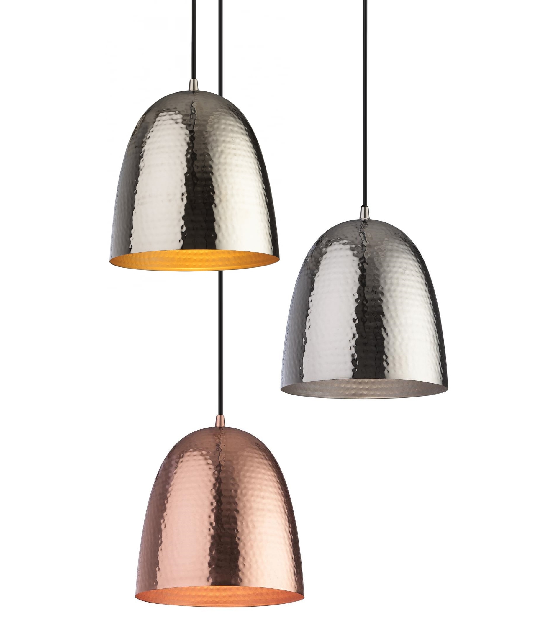 Metal Pendants with Planished Hammer Finish - 200mm Diameter