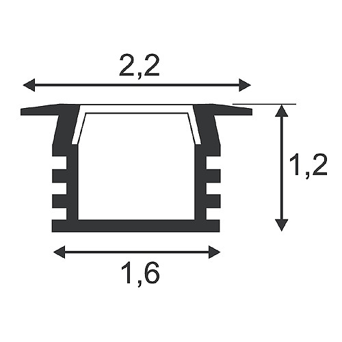 Recessed LED Mini Profile in 1 Metre Lengths