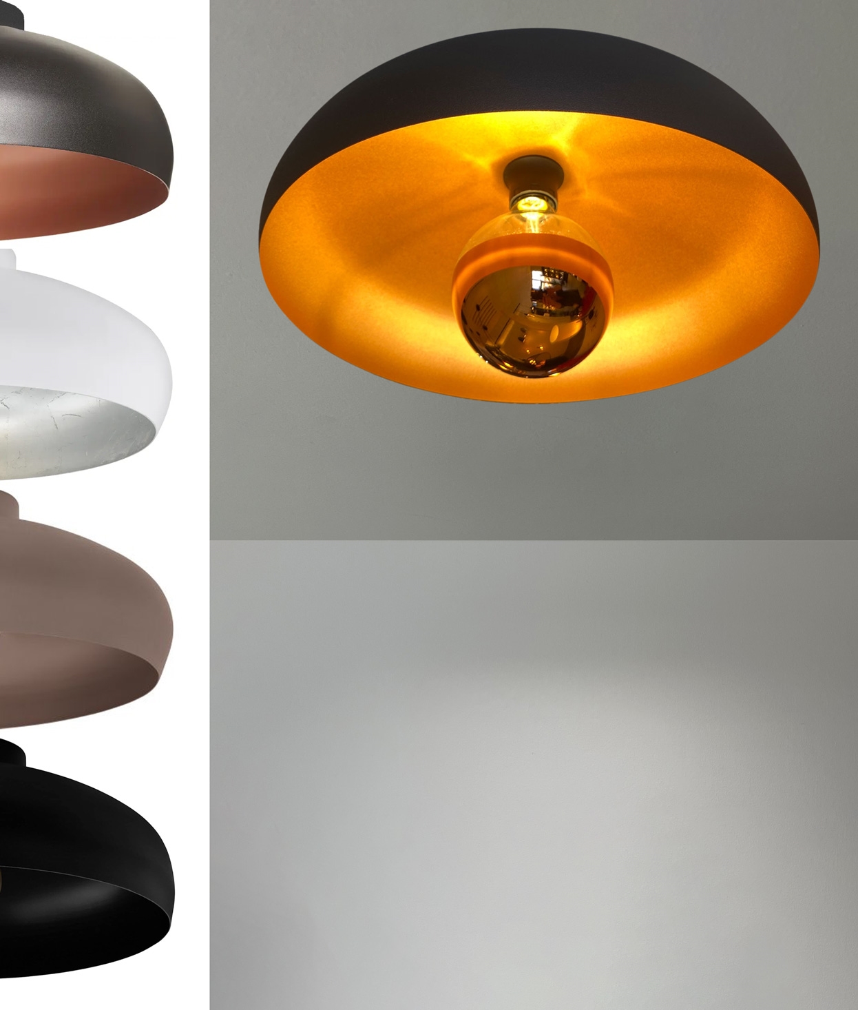 Modern Scandi style large ceiling light for low ceilings - foil lined ...