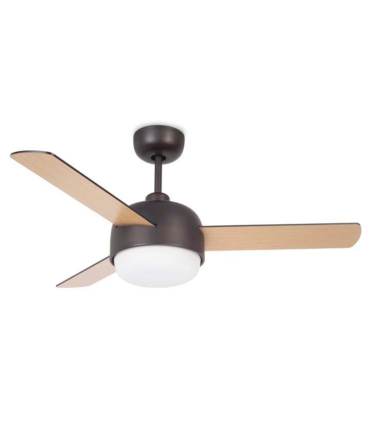 Modern Triple Bladed Ceiling Fan with Built-in Opal Light - For Kitchen ...