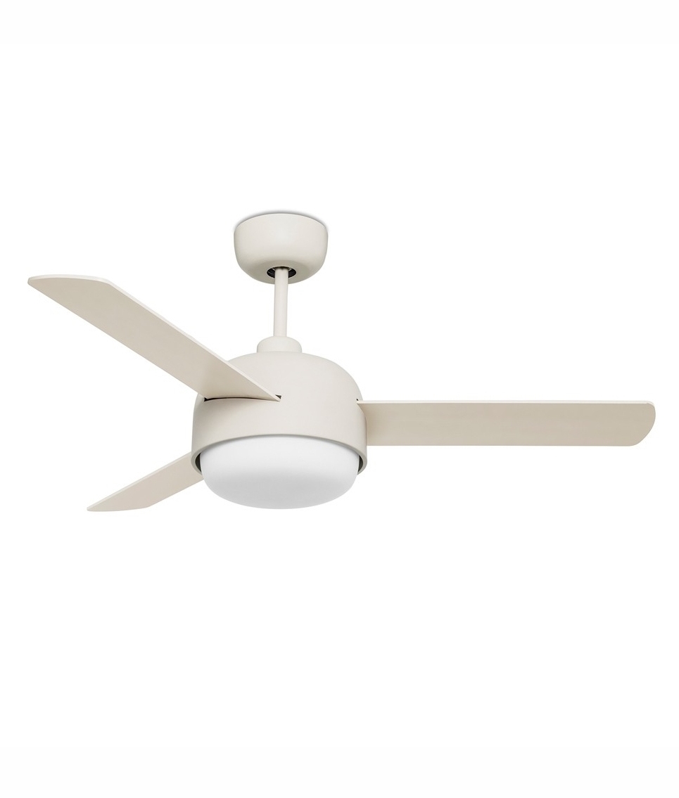 Modern Triple Bladed Ceiling Fan with Built-in Opal Light - For Kitchen ...